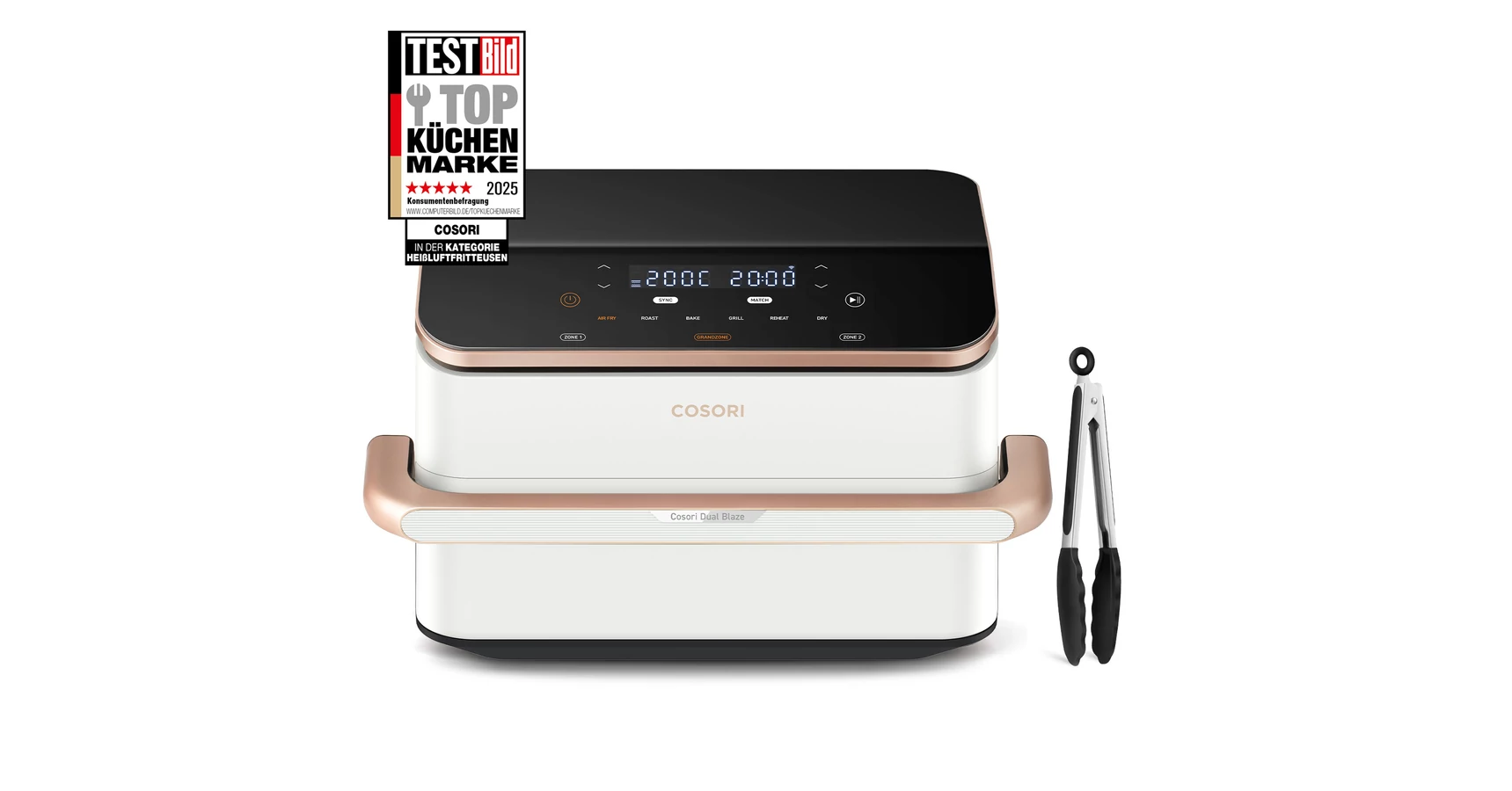 Cosori Dual Blaze TwinFry 10 literes Forrólevegős Sütő fehér színben ...